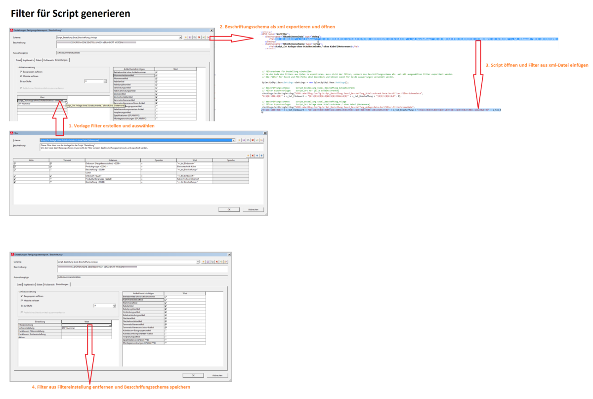 Beschriftung: Filter per Script setzen | Suplanus